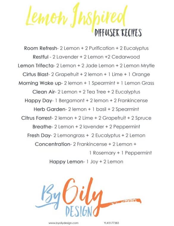 13 Lemon Inspired Diffuser Recipes To Refresh Your Home - By Oily Design